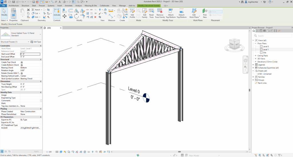 How To Model a Roof Truss on Revit